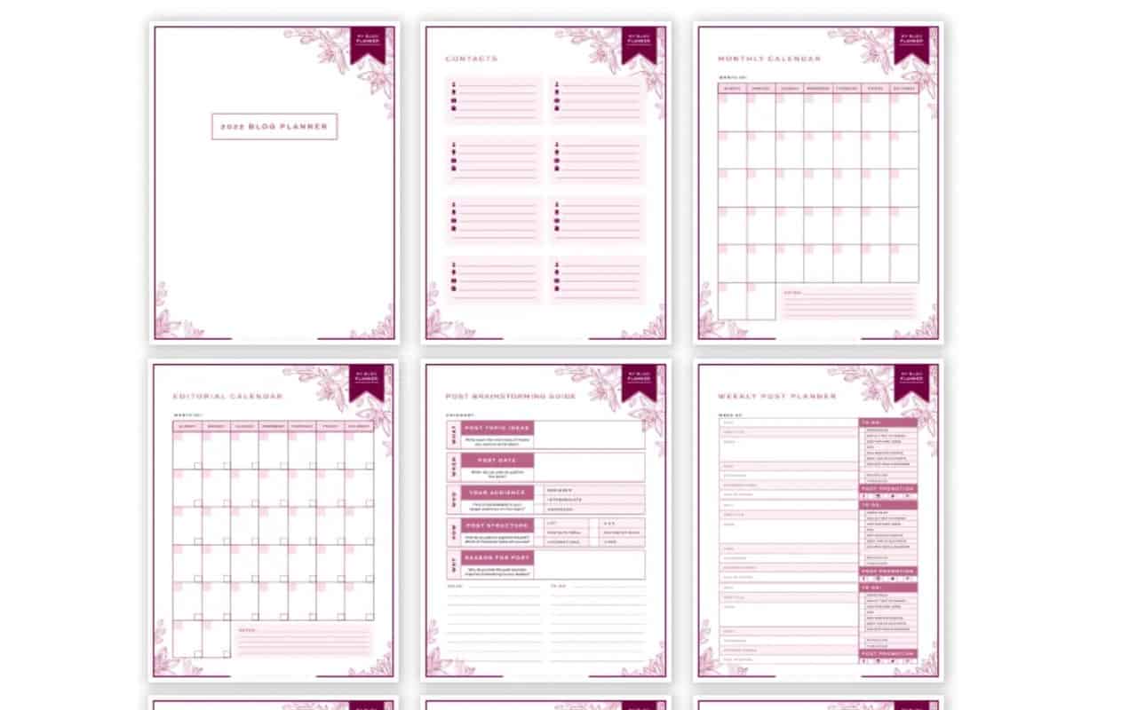 12 Free Printable Planners to Help Grow Your Blog - Twins Mommy