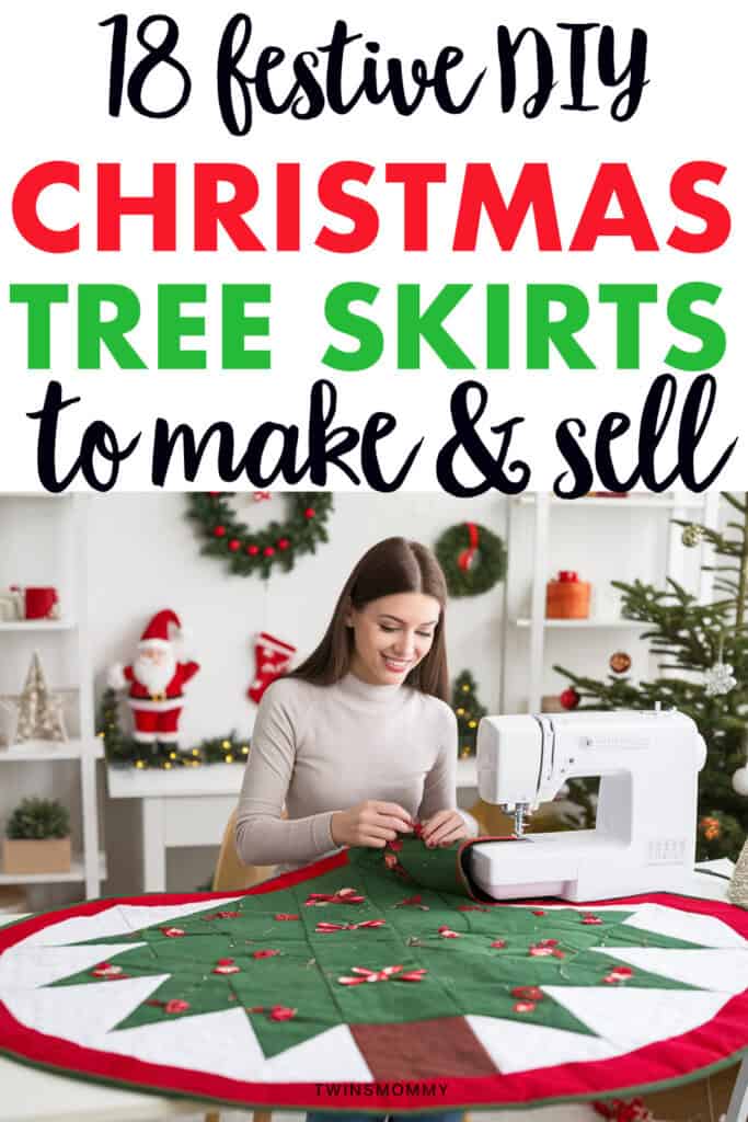 18 Festive DIY Christmas Tree Skirt Ideas (to Make & Sell) - Twins Mommy