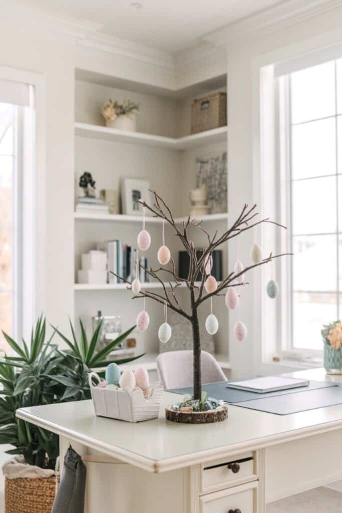Here's a Cute Easter Desk Setup for Your Home Office - Twins Mommy