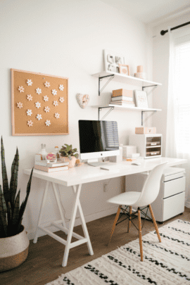 25 Chic Spring Office Decor for Your Home Office - Twins Mommy
