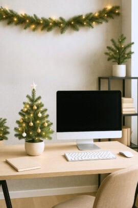19 Festive Christmas Desk Decorations You Need - Twins Mommy
