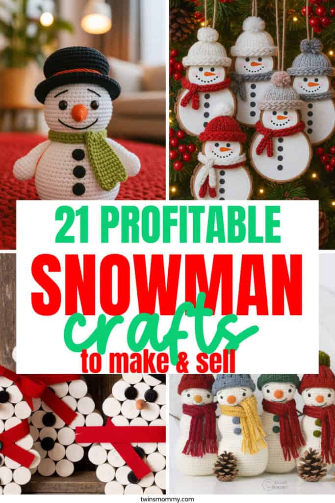 21 Cute Snowman Crafts You Can Make & Sell for the Holidays - Twins Mommy